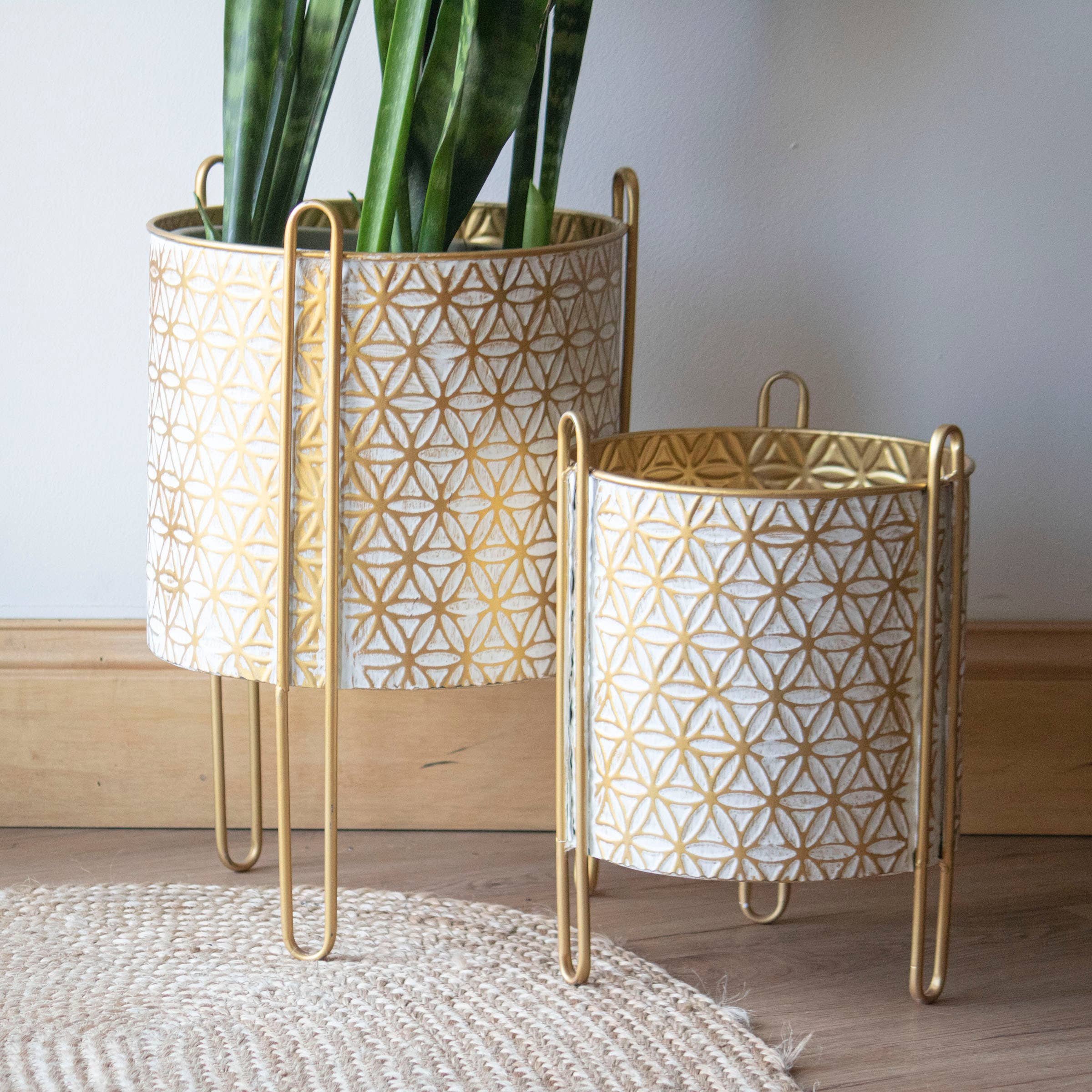BRASS FLOOR PLANTER | proper topper